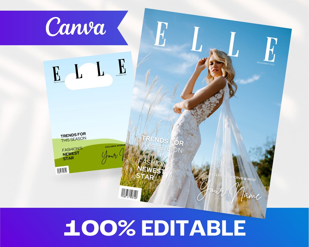Fashion Magazine Cover Canva Template | Custom Magazine Cover | Canva ...