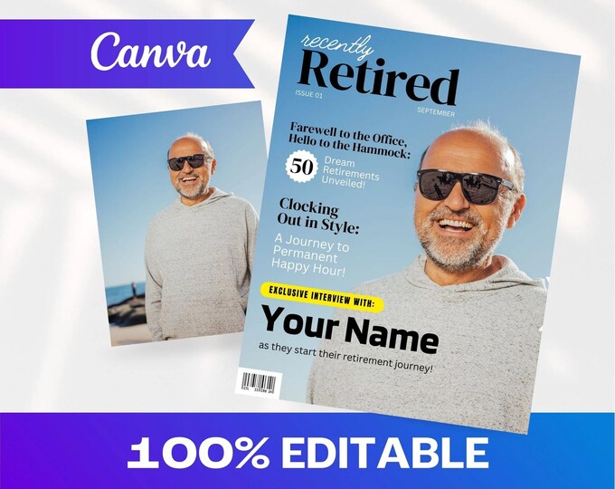 Personalized Magazine Style Photo Retirement Poster for Teacher ...