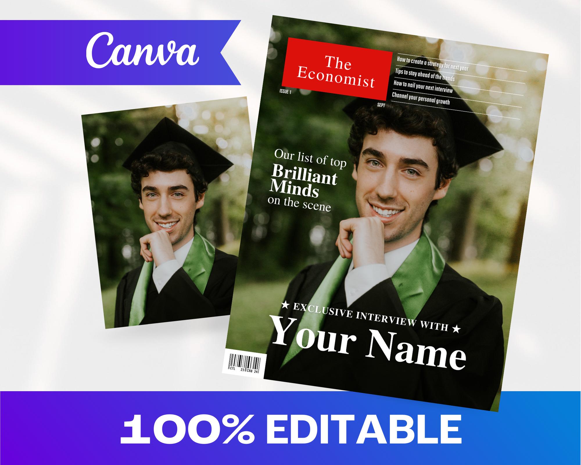 Finance Magazine Cover Canva Template | Custom Magazine Cover | Canva ...