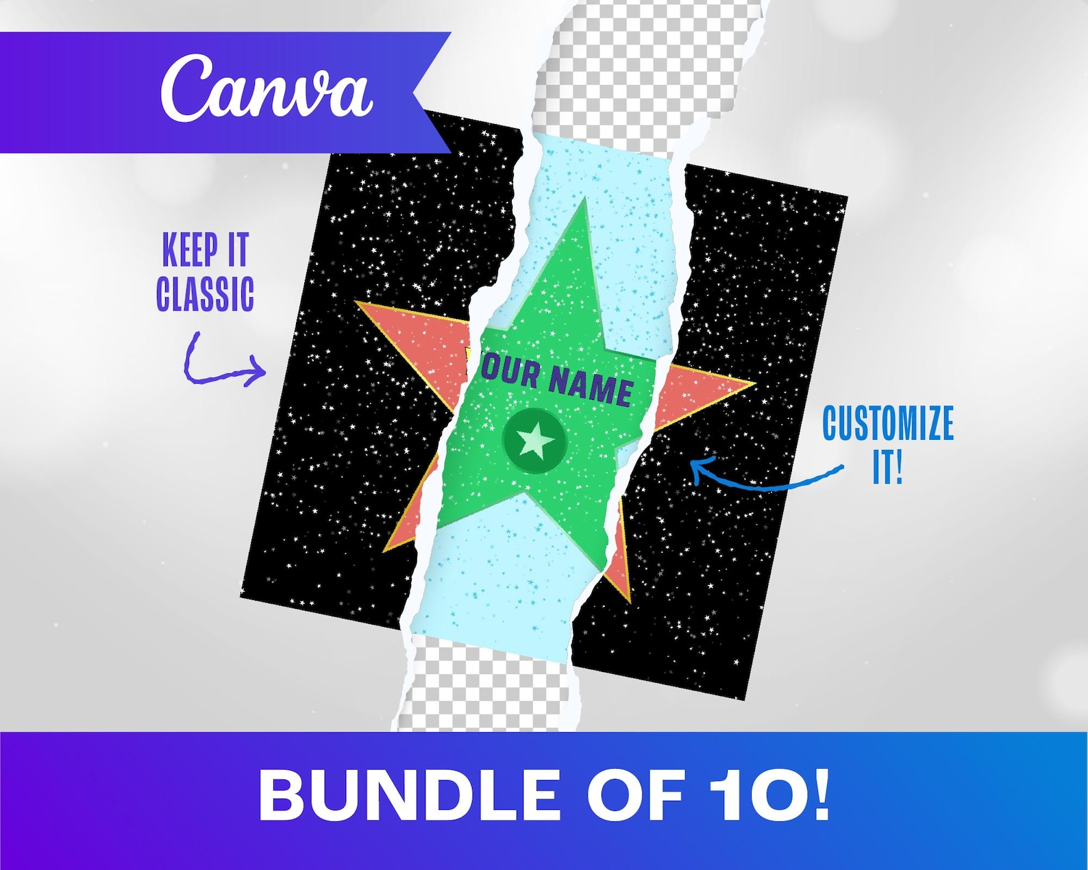 Recognition Star Award Template | Canva | Digital Download | Teacher ...