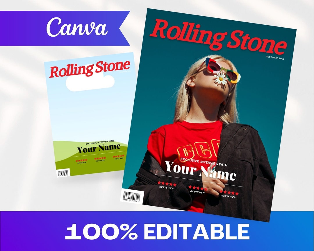 Music Magazine Cover Canva Template | Custom Magazine Cover | Canva ...