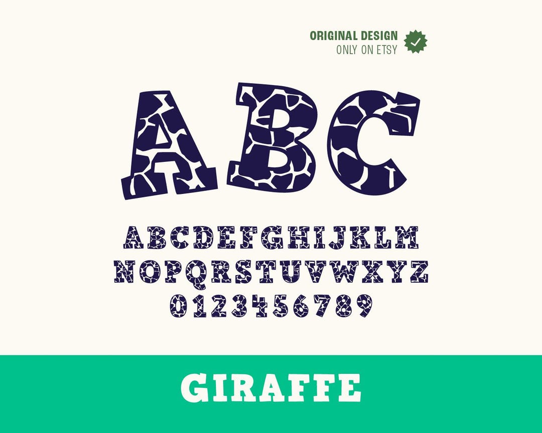 Giraffe Print Letters A-Z: DIY Cut File for Cricut, Silhouette (SVG ...