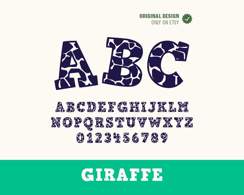 Giraffe Print Letters A-Z: DIY Cut File for Cricut, Silhouette (SVG ...