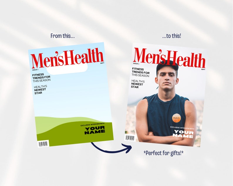 Men's Health Magazine Cover Canva Template | Custom Fashion Magazine ...