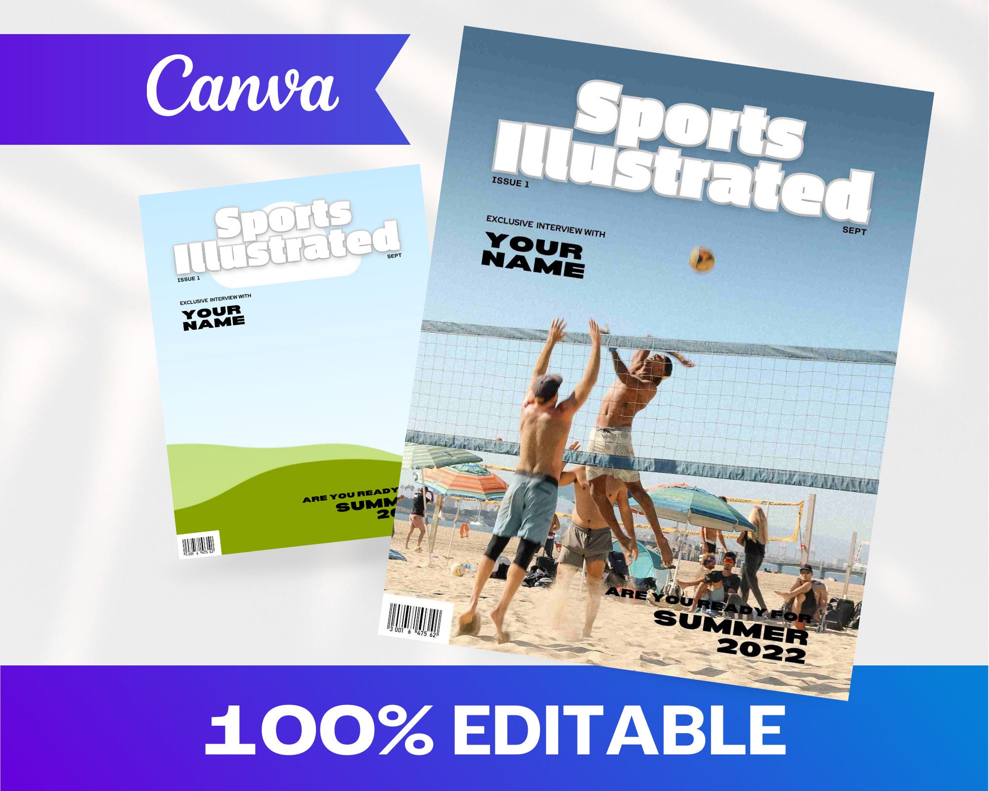 Sports Magazine Cover Canva Template | Custom Magazine Cover | Canva ...