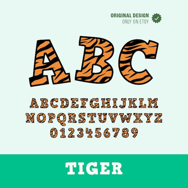 Tiger Font Svg - Etsy