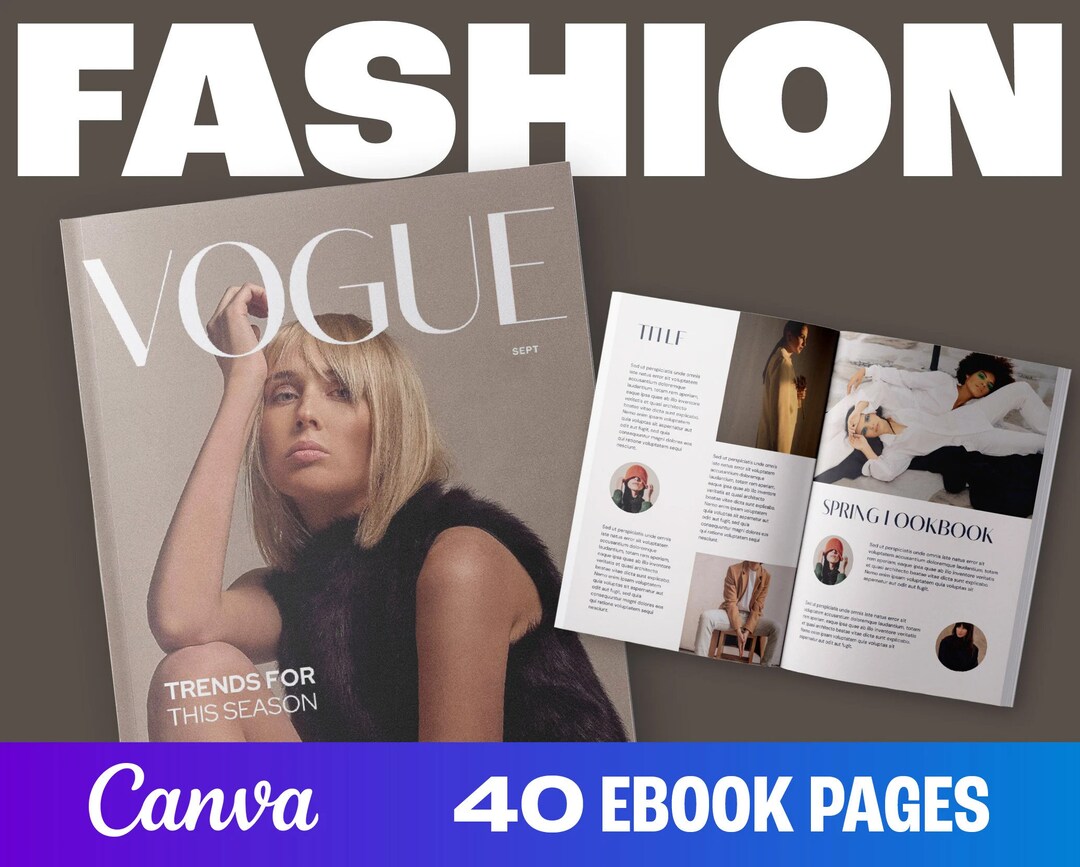 Fashion Magazine Template | Canva Template | Ebook Template | Canva ...