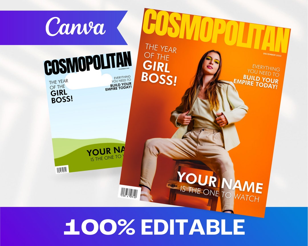 Fashion Magazine Cover Canva Template | Custom Magazine Cover | Canva ...