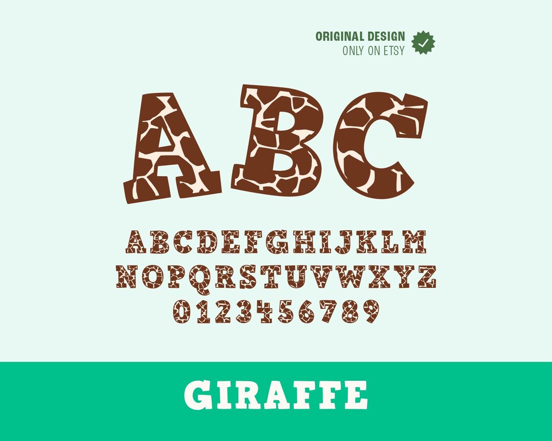 Giraffe Print Letters A-Z | DIY Cut File Svgs, Pngs - Etsy