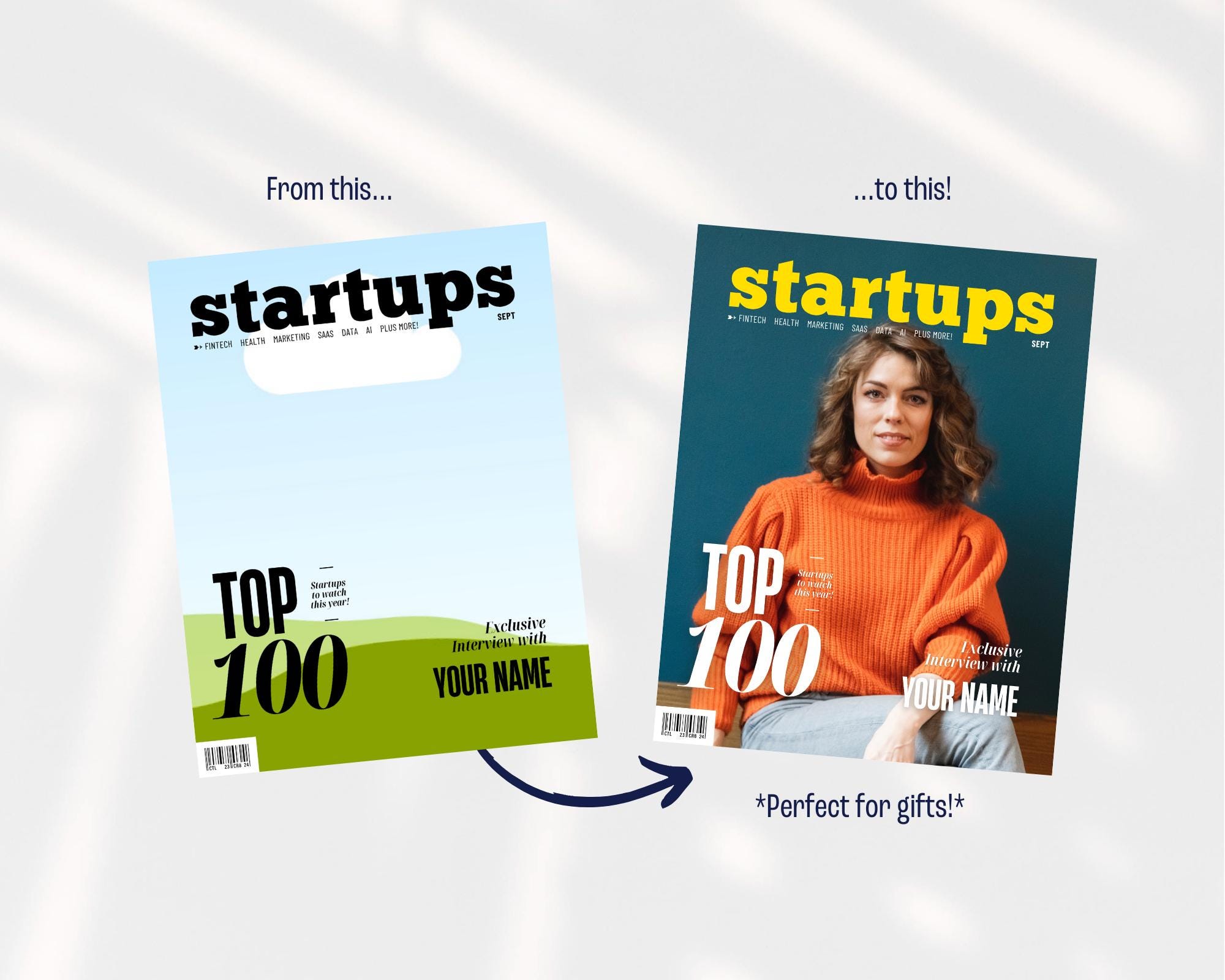 Startups Magazine Cover Canva Template | Custom Magazine Cover | Canva ...