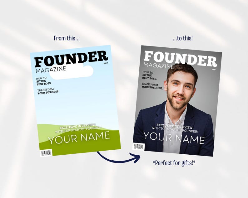 Customizable Founder Magazine Cover Template | Canva (digital Download ...