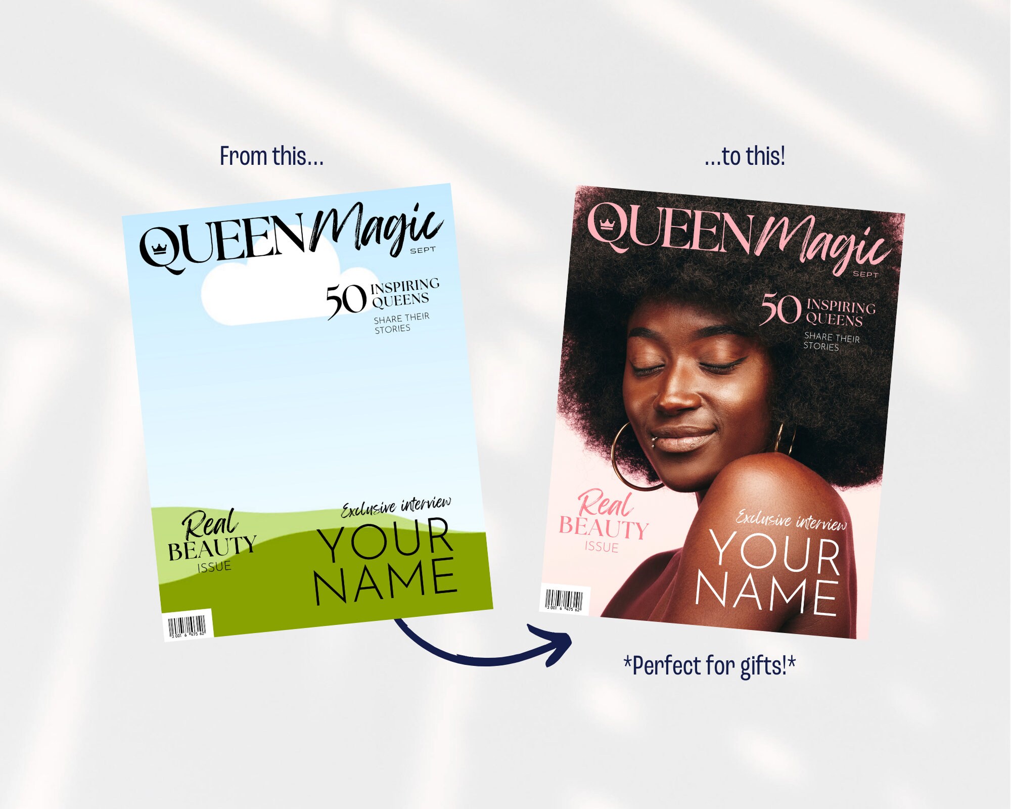 Queen Magic Magazine Cover Canva Template | Custom Magazine Cover ...