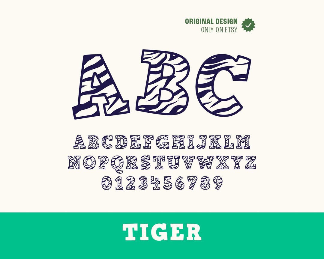 Tiger Print SVG Letters A-Z | Animal Alphabet, DIY Decor (digital ...