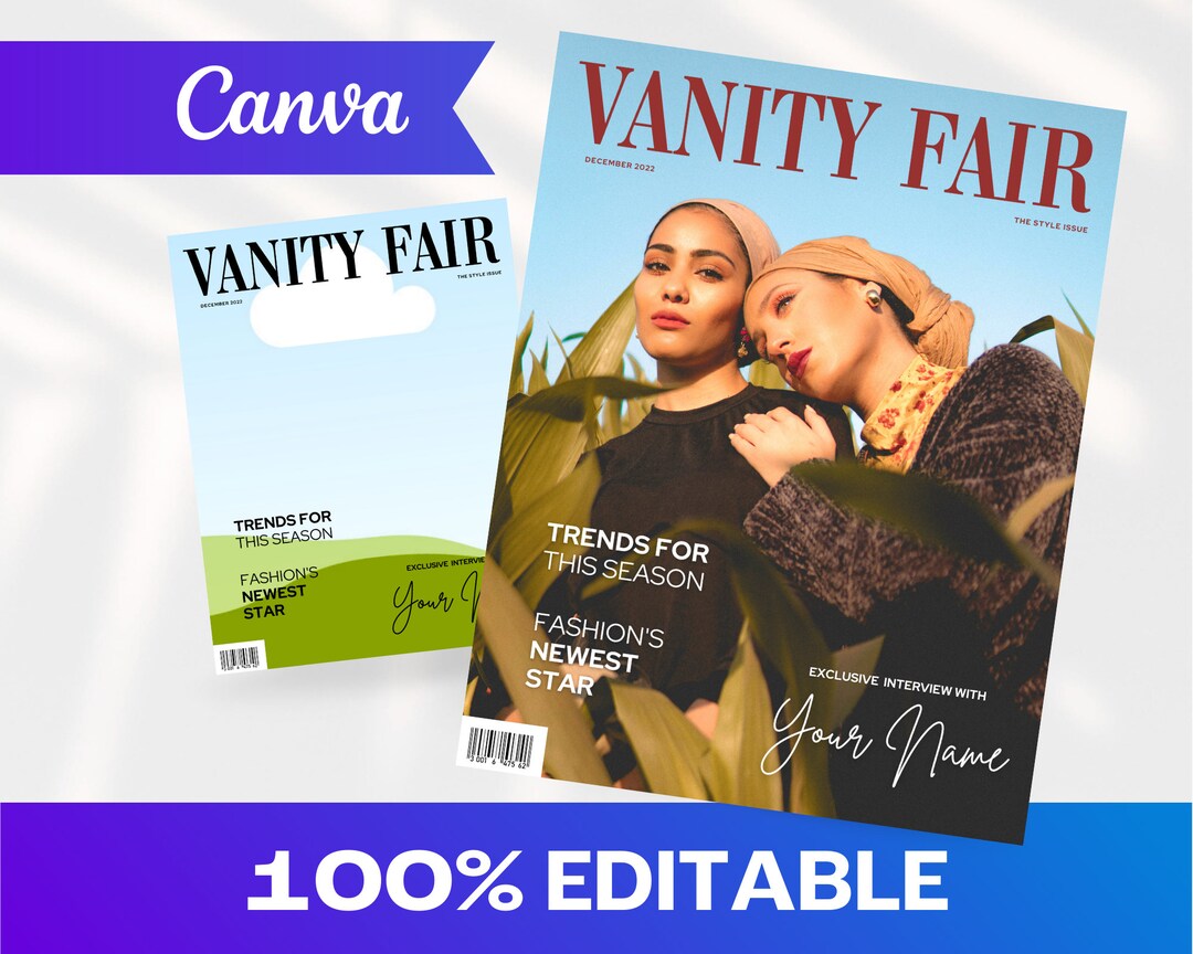 Fashion Magazine Cover Canva Template | Custom Magazine Cover | Canva ...