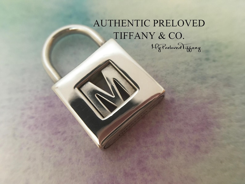 Authentic Tiffany & Co. Alphabet M Lock Padlock Openable Charm Silver ...