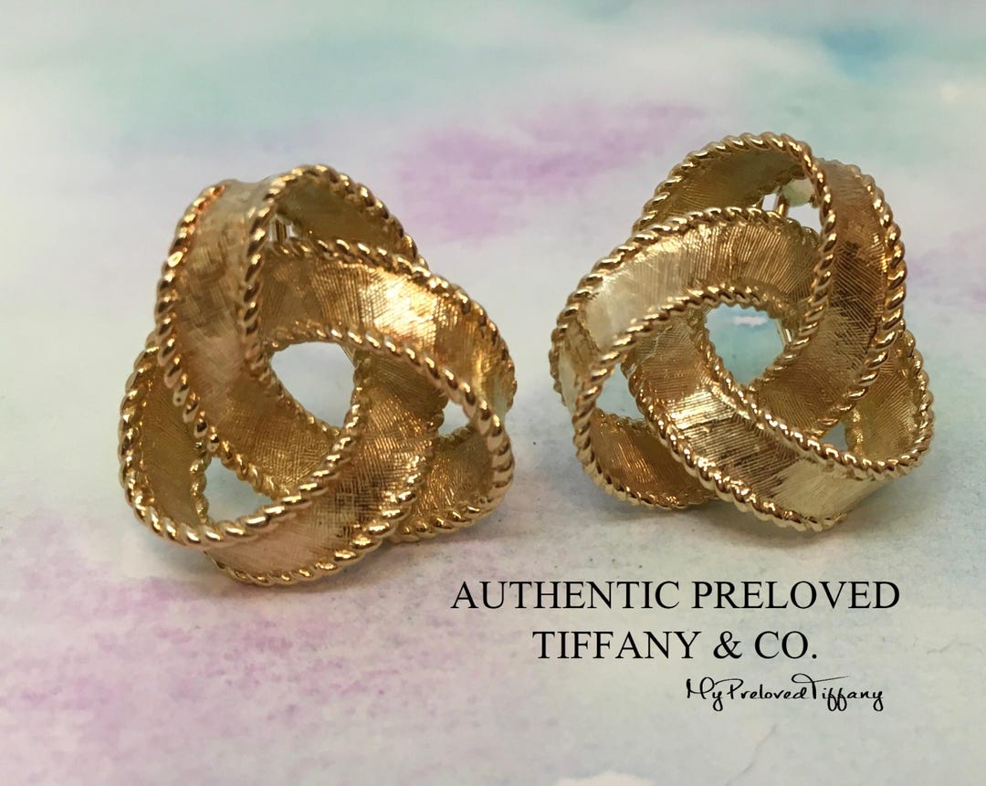 RARE Authentic Tiffany & Co. Vintage 80s Lace Knot Yellow Gold 750 18k ...