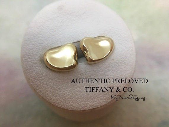 Authentic Preloved Tiffany Co. Elsa Peretti Vintage Mini Full Heart Earrings Gold BACKS MISSING Etsy