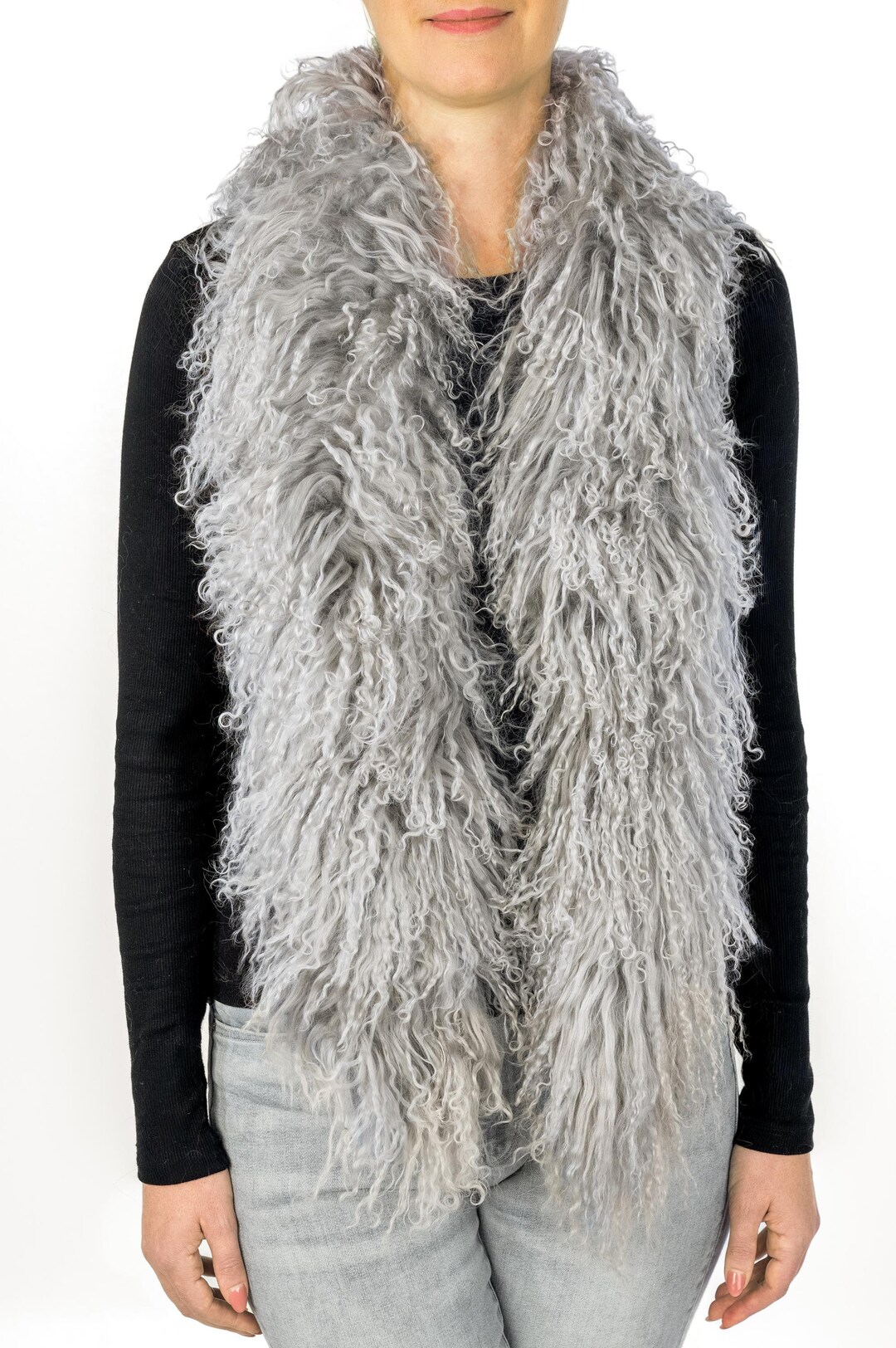 Fur Scarf Lambskin Scarf Stole Design BOA From Tibetan Lamb Women's ...