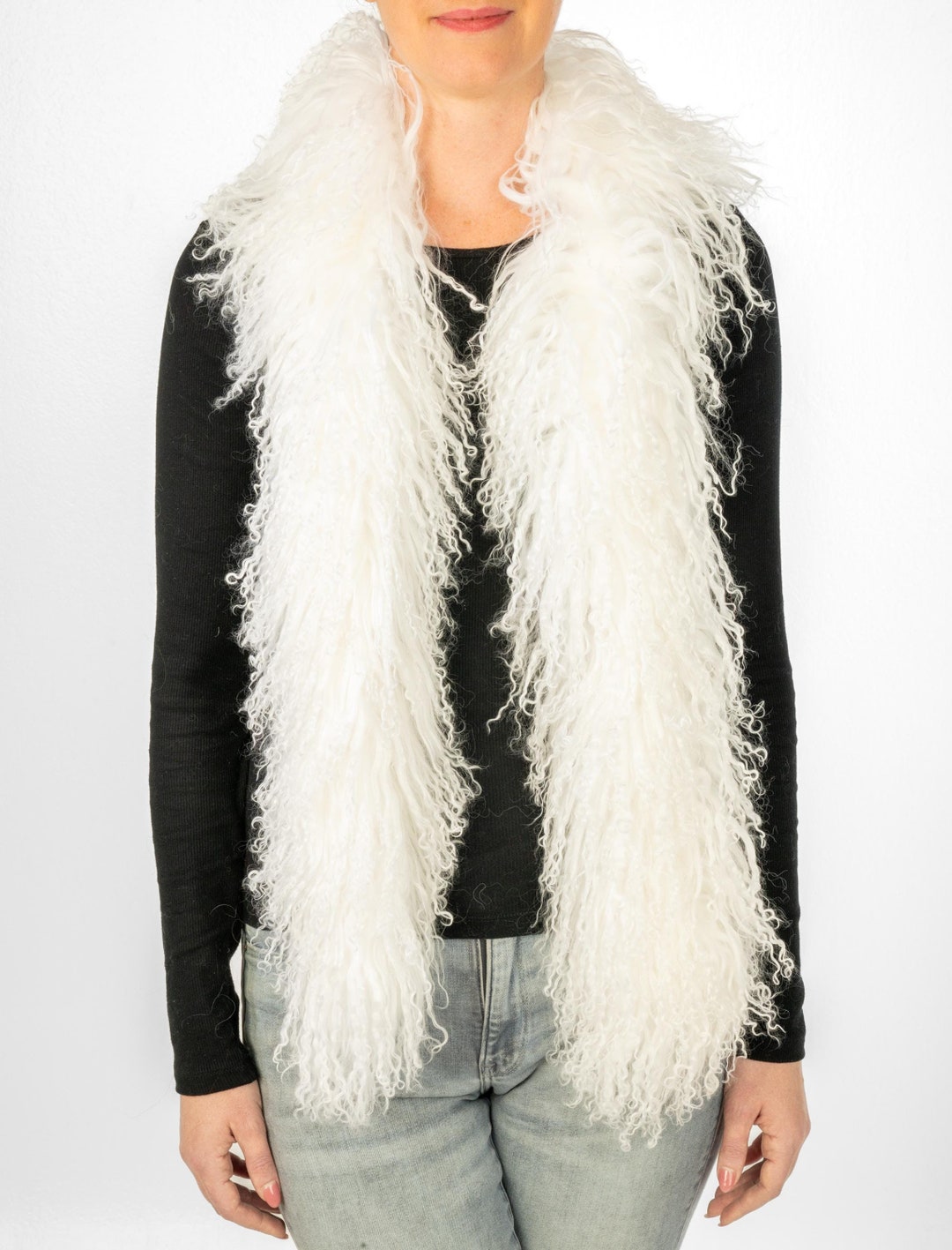 Fur Scarf Lambskin Scarf Stole Design BOA From Tibetan Lamb | Women's ...