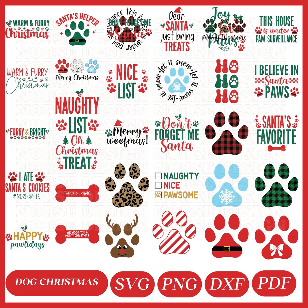 Dog Christmas Svg Bundle, Pet Christmas Svg, Dog Christmas Clipart ...