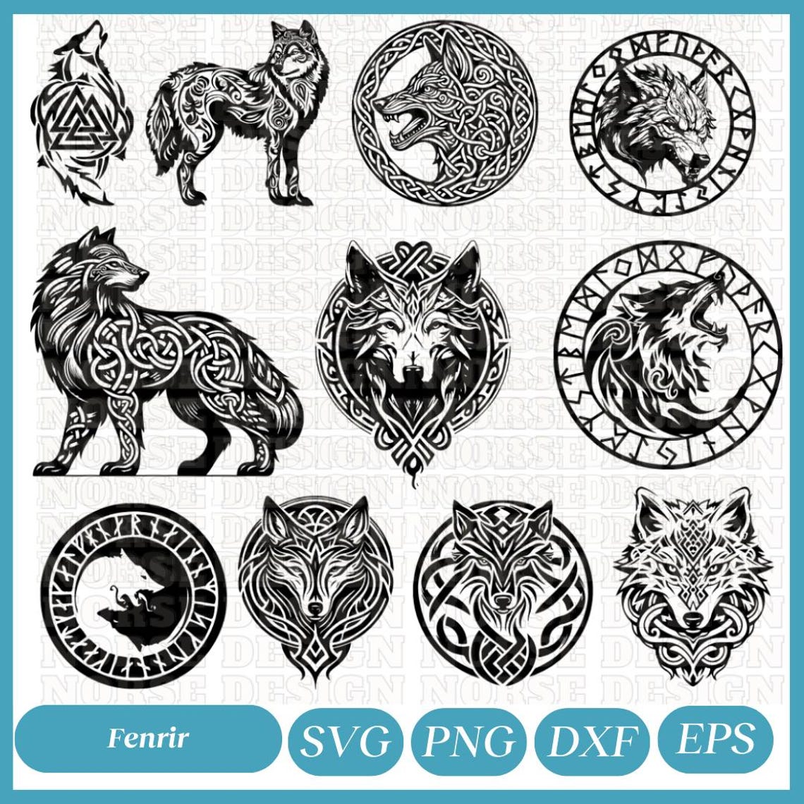 Fenrir Wolf Viking Svg Bundle (digital Download) - Etsy
