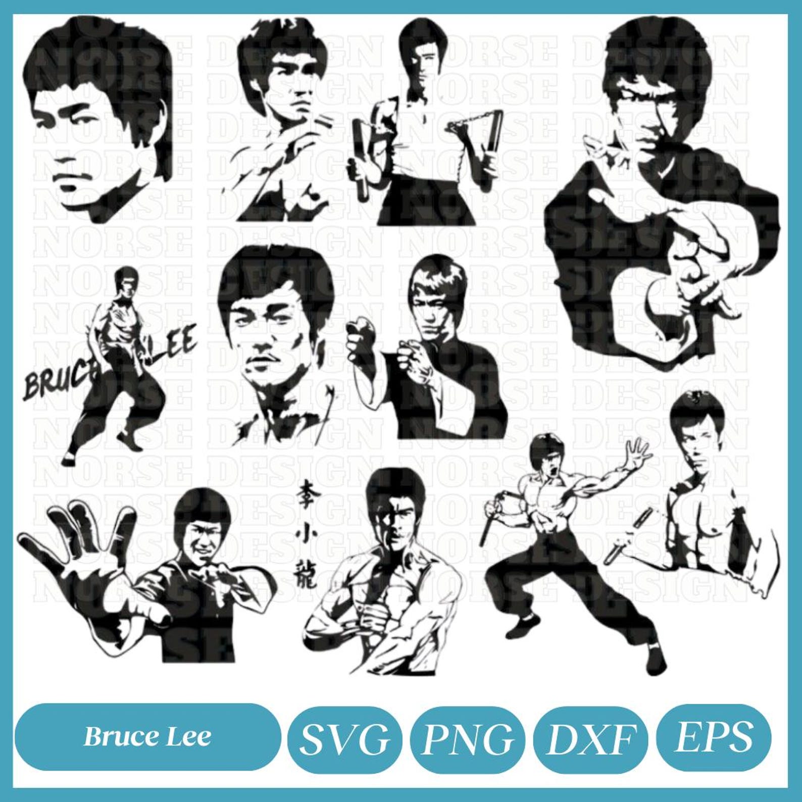Bruce Lee Svg Png File, Bruce Lee Silhouette, Kung Fu Svg, Bruce Lee ...