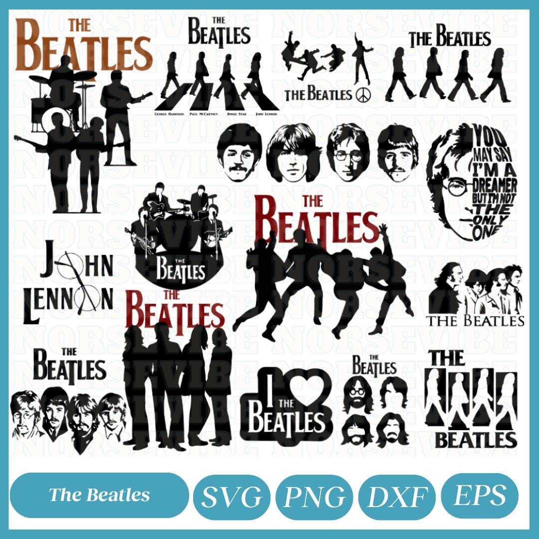 The Beatles Svg Png File, the Beatles Silhouette, the Beatles Laser Cut ...