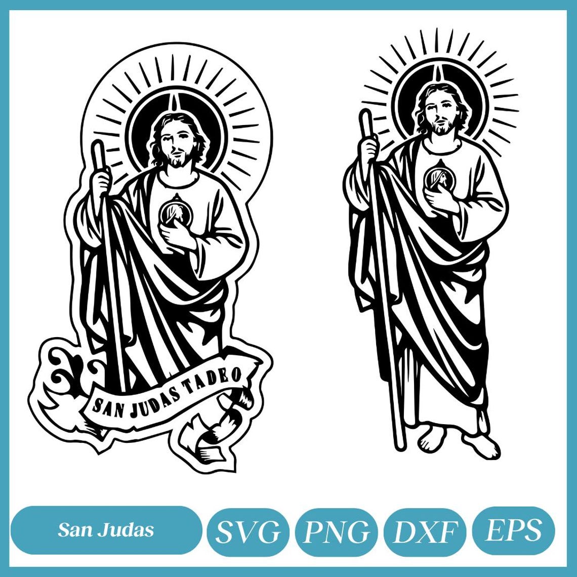 San Judas Tadeo Laser Cut File Svg, San Judas Tadeo Silhouette, San ...