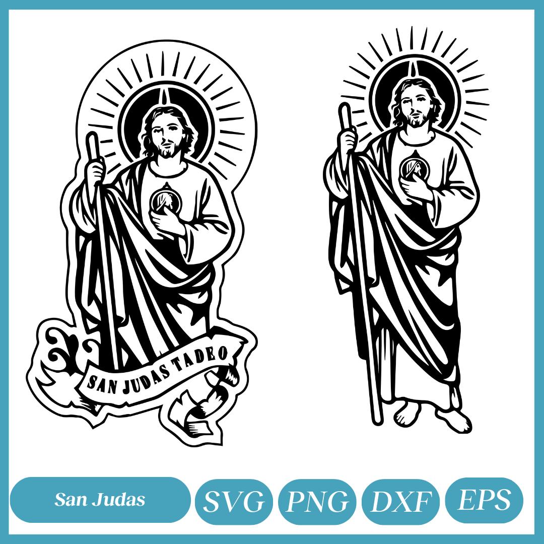 San Judas Tadeo Laser Cut File Svg, San Judas Tadeo Silhouette, San ...