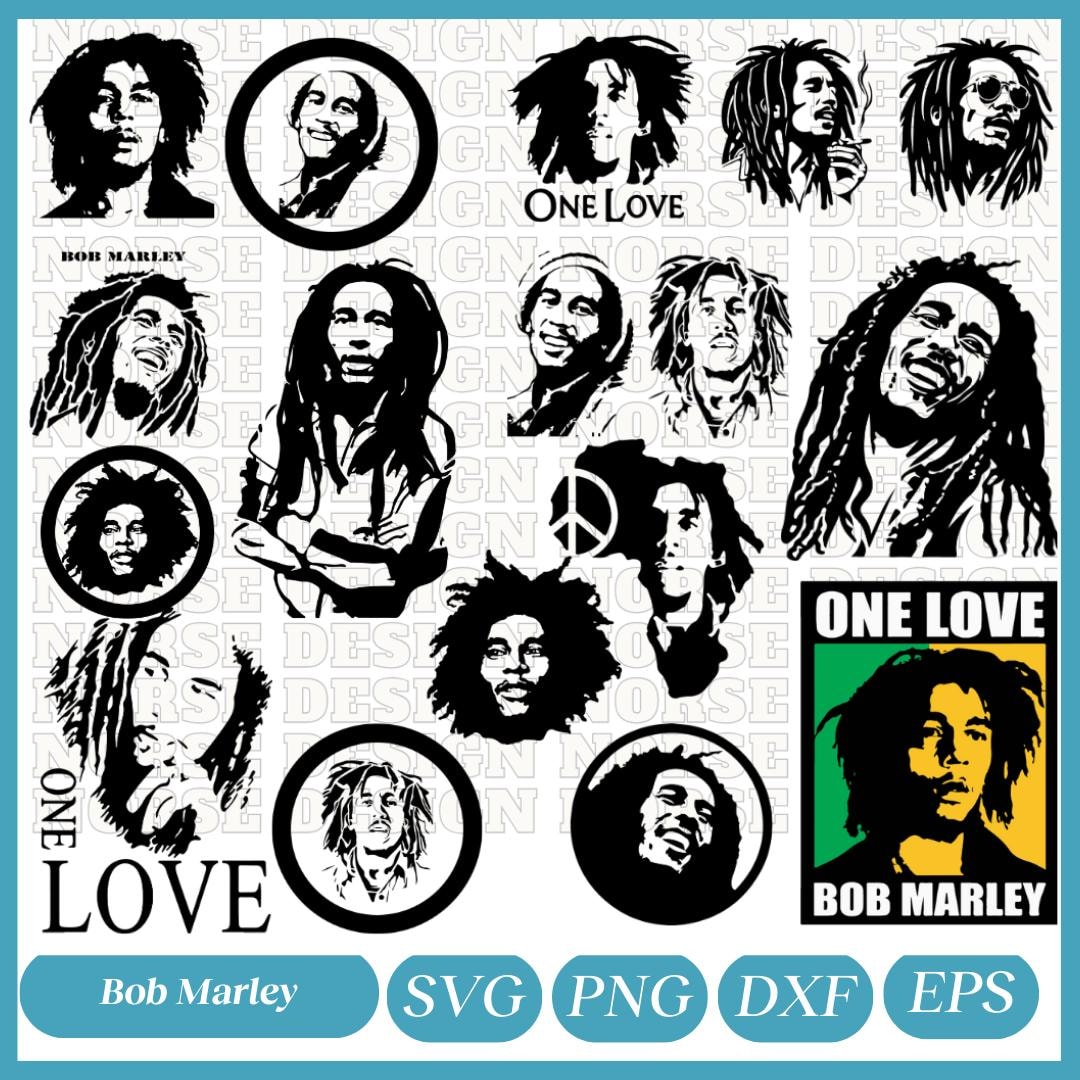 Bob Marley Svg Bundle, Bob Marley Png Bundle, Bob Marley Laser Cut File ...