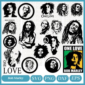 Bob Marley Svg Bundle, Bob Marley Png Bundle, Bob Marley Laser Cut File ...