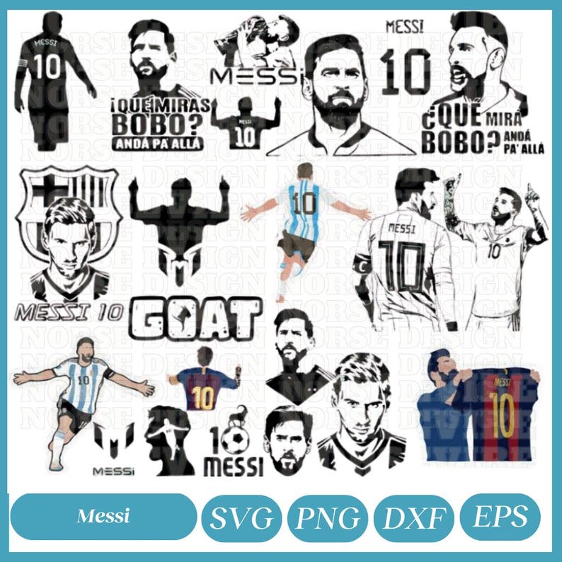Messi Svg Png Bundle, Messi Silhouette, Messi Vector, Messi Clipart ...
