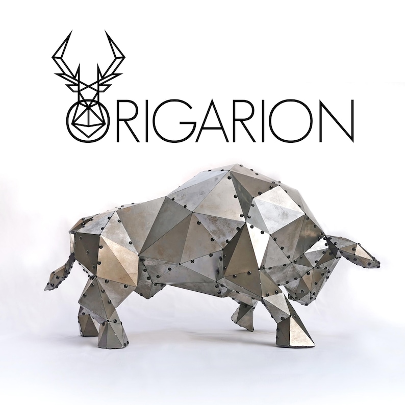 Metal Bull Origami Statue, Rivet/screw Assembly DIY (DXF, PDO) - Etsy