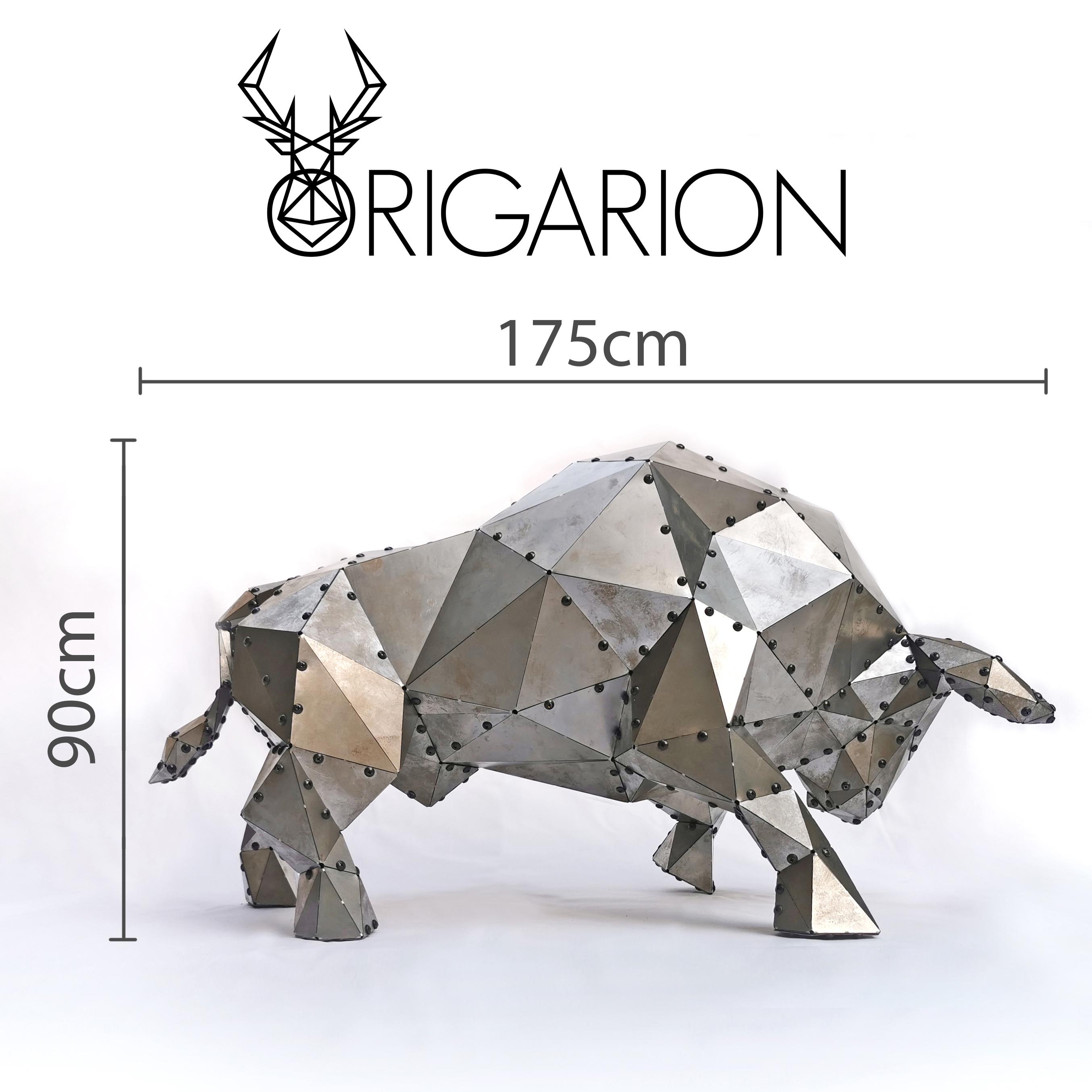 Metal Bull 90cm Height Rivet Screw Assembling Origami Paper Craft DIY ...
