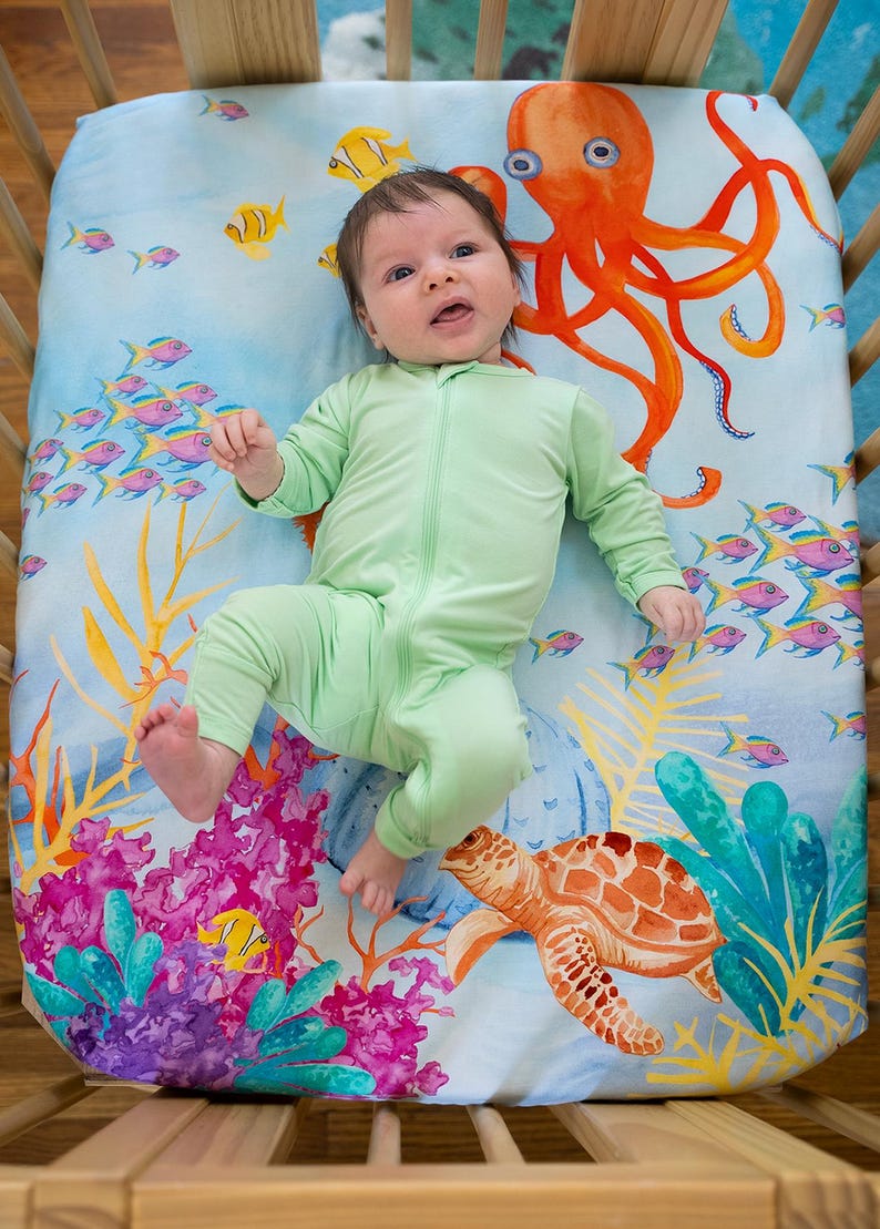 Nestig Mini Crib Compatible: Ocean Crib Sheet - Etsy