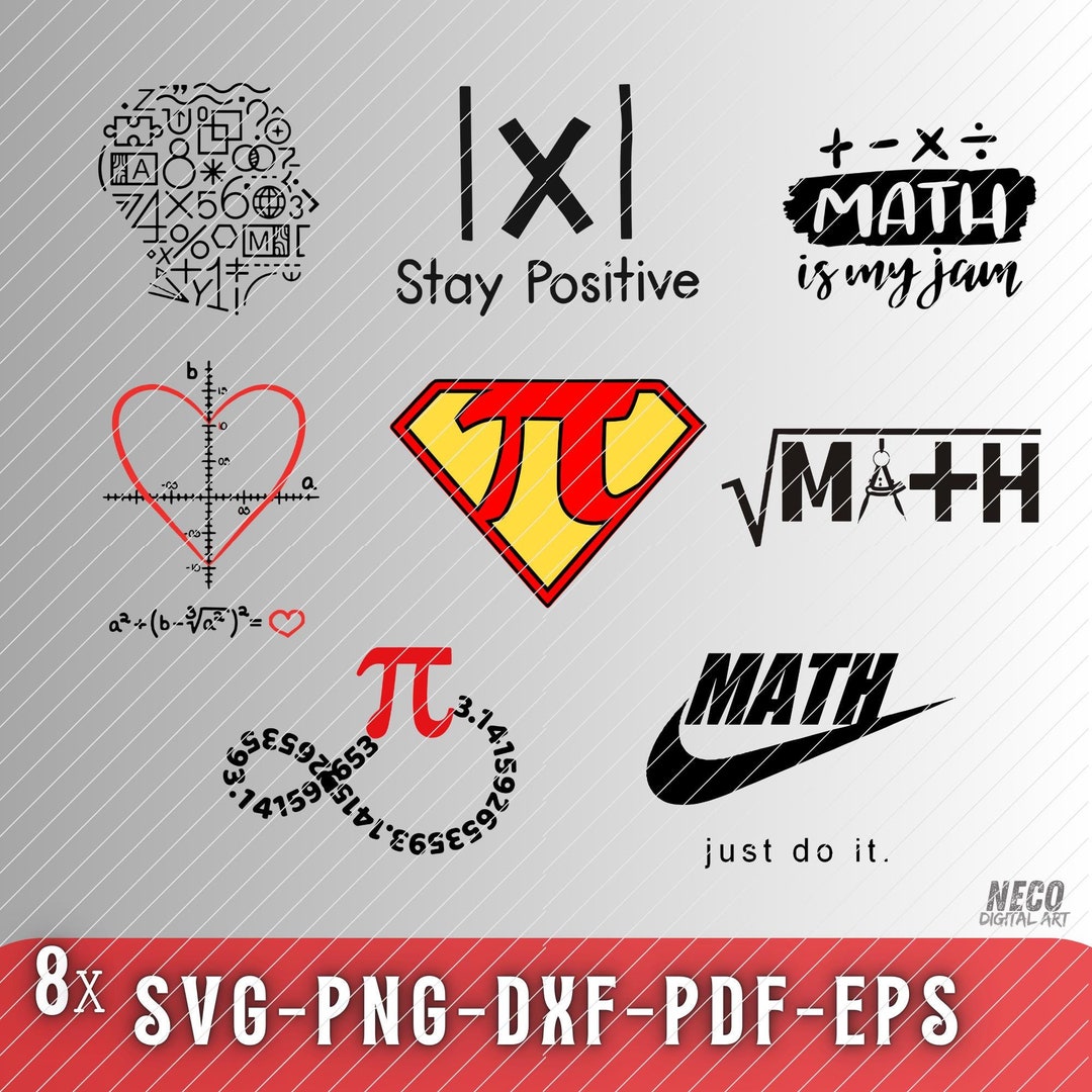 Math SVG Bundle, Math Teacher Svg, Png, Pdf, Dxf, Eps, Mathematics ...