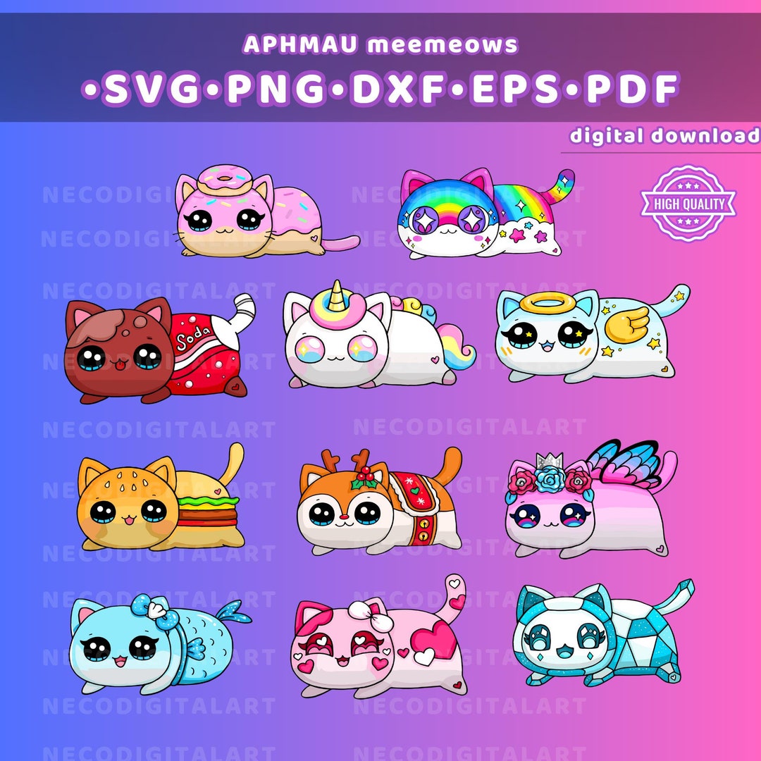 Aphmau Meemeows SVG-PNG Bundle, Youtuber Aphmau, Cute Cats, High ...