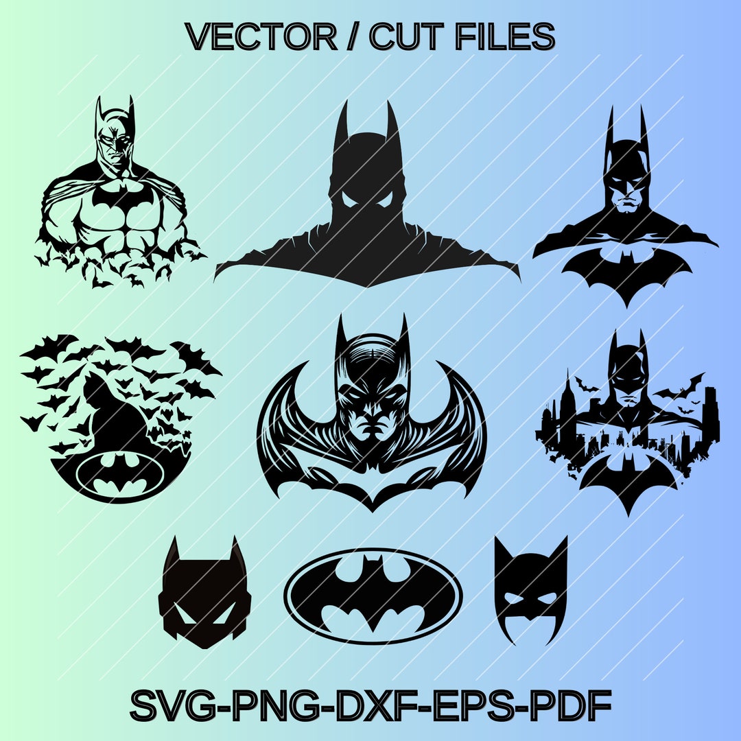 Bat Superhero Cut Files Silhouette Bundle, Cricut, Laser, Instant ...