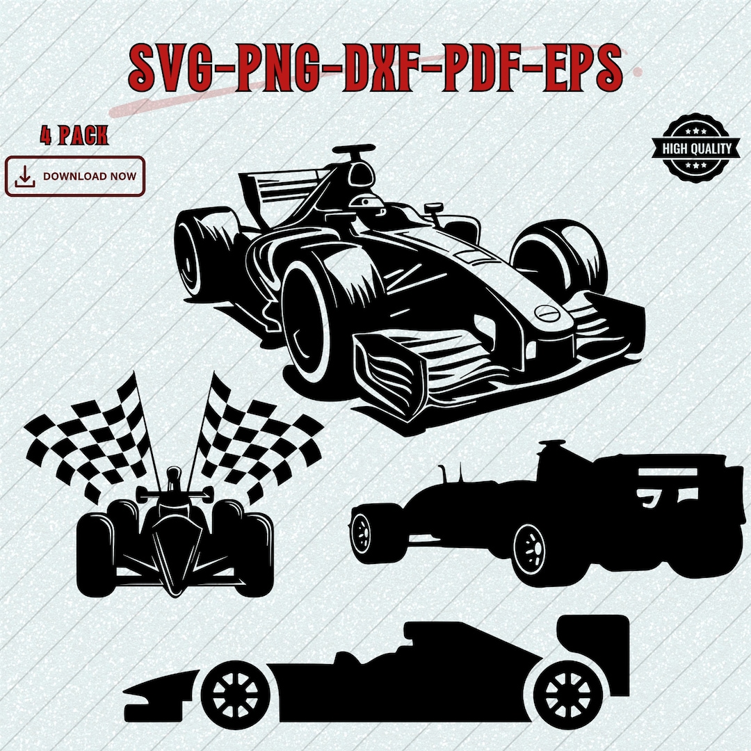 Formula 1 Cars SVG Bundle, F1 Racing Car Cut Files, Silhouette Formula ...