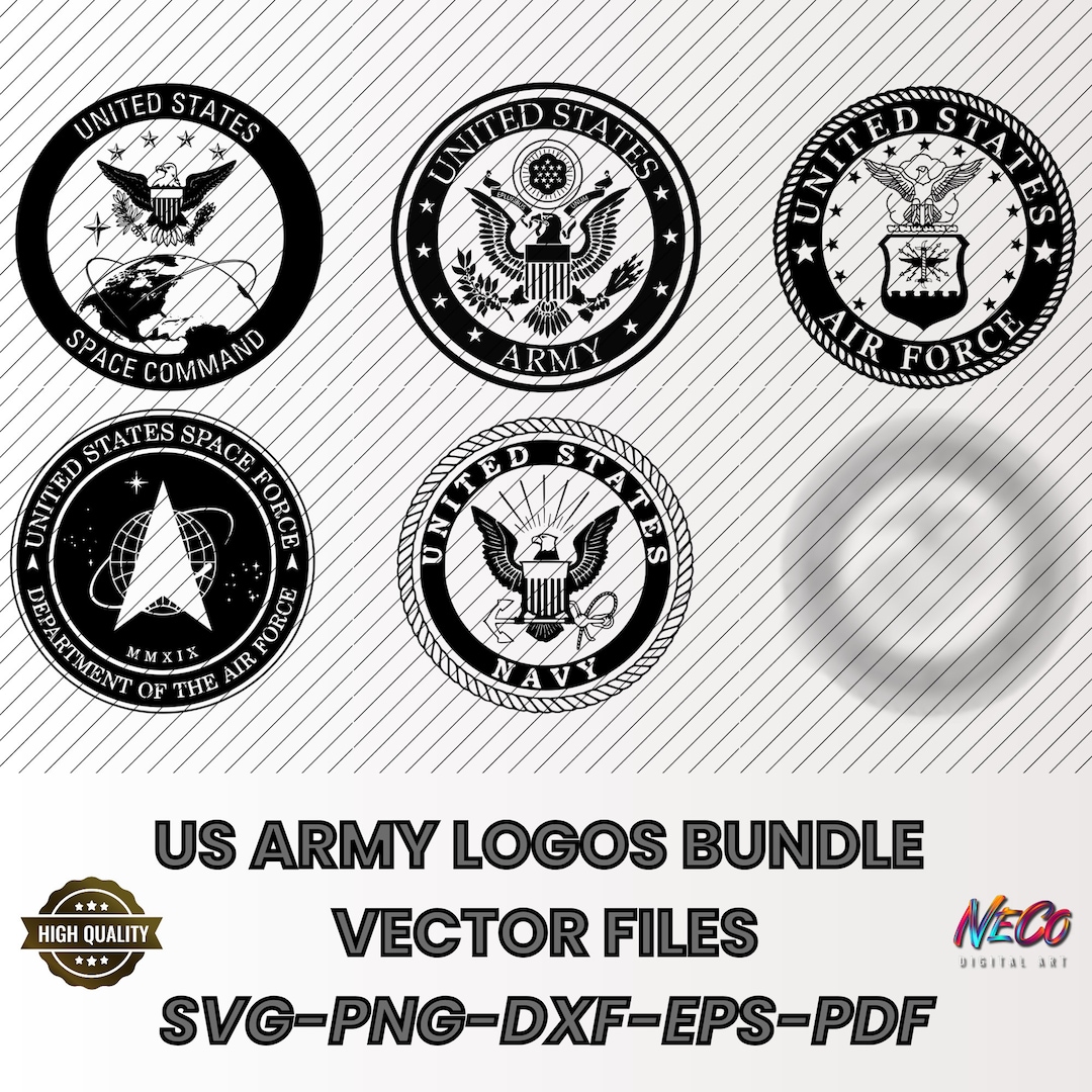 US Army Military Logos Bundle, Main Line, Svg,png,dxf,eps,pdf, Cricut ...