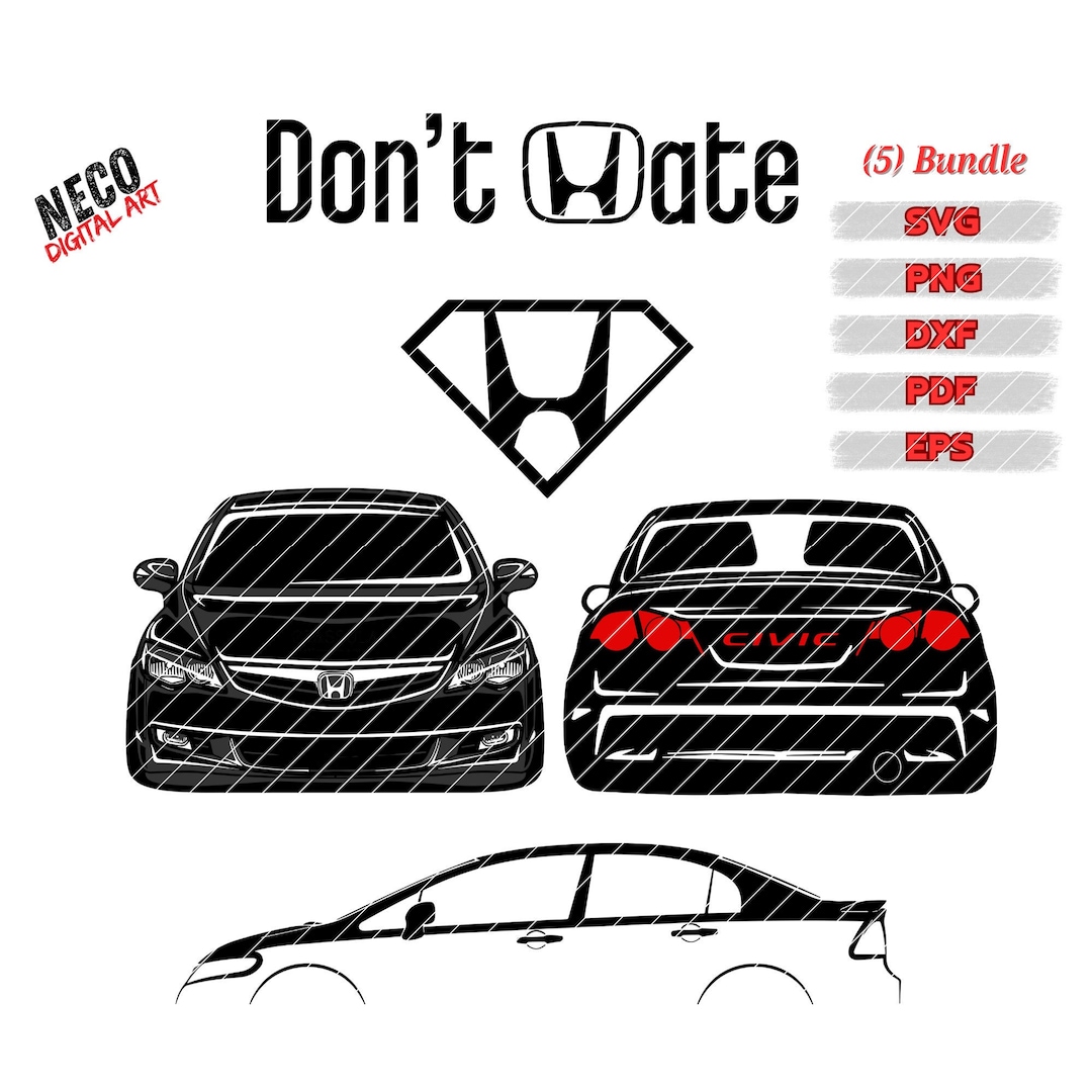 Honda Civic SVG Bundle, Civic Fd6, Fd2, Svg,png,dxf,pdf,eps, Super Hero ...