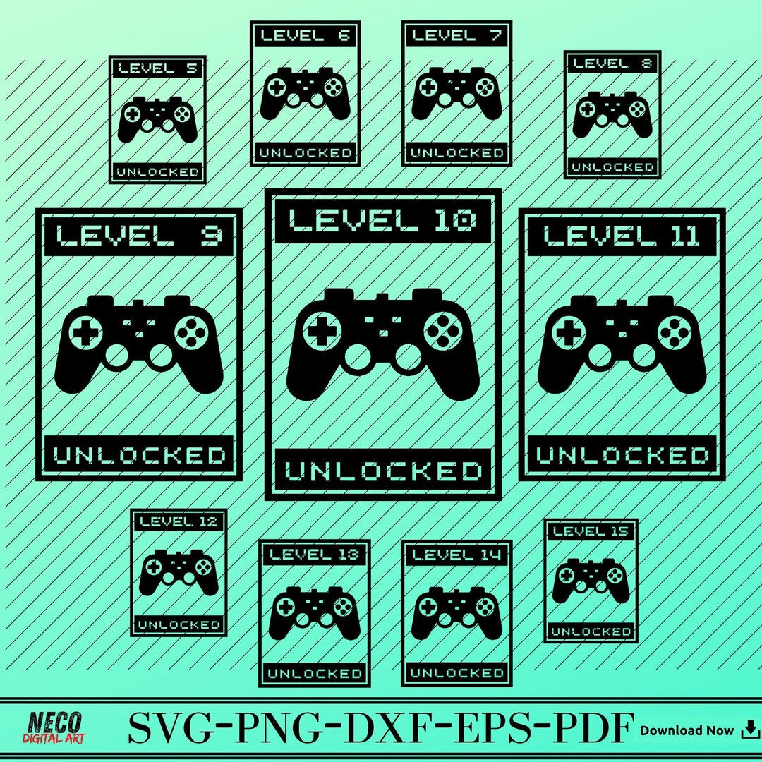 Level Unlocked Svg Bundle, Birthday Boy Svg Cut Files for Gamers ...