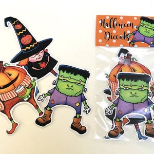 Halloween Die Cuts Pumpkin Witch Frankenstein Scrapbook Planner ...