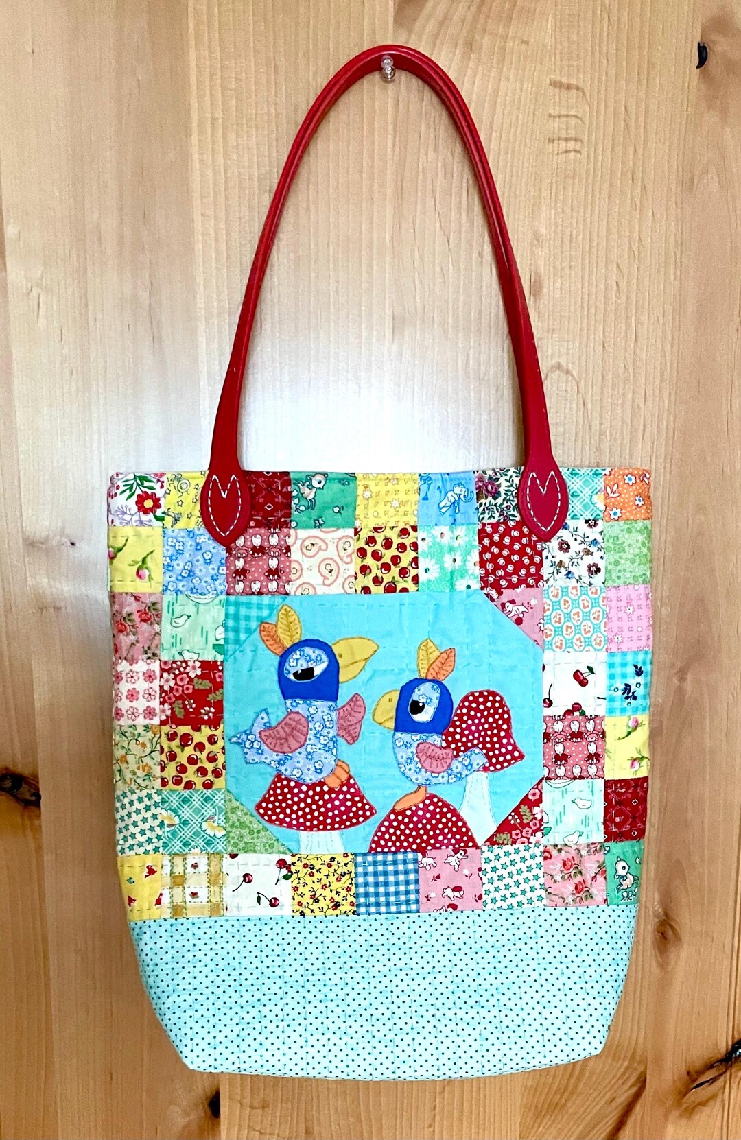 A Little Birdie Told Me Tote Bag Hand Quilted English Paper Pieced One ...