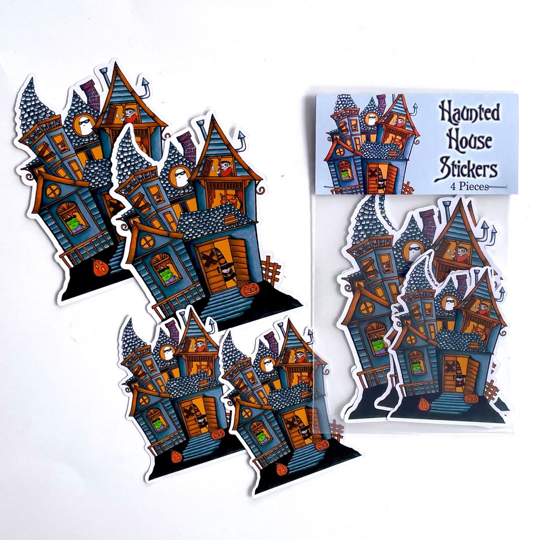 Haunted House Stickers in Two Sizes Planner Scrapbook - Etsy