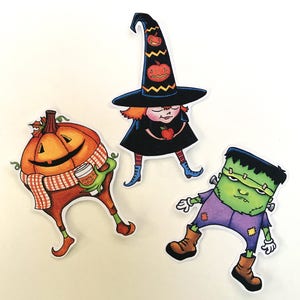 Halloween Die Cuts Pumpkin Witch Frankenstein Scrapbook Planner ...