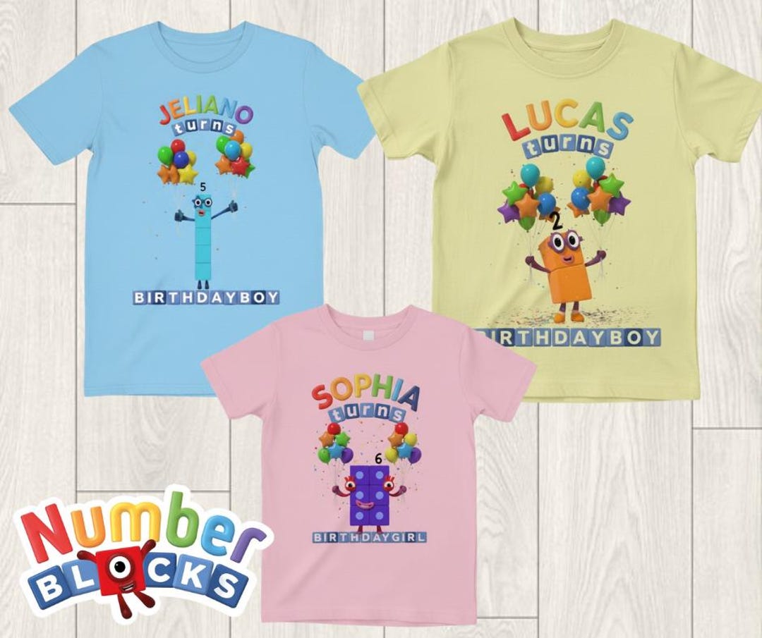 Numberblocks Birthday Shirt Printable | Personalized Name & Age ...