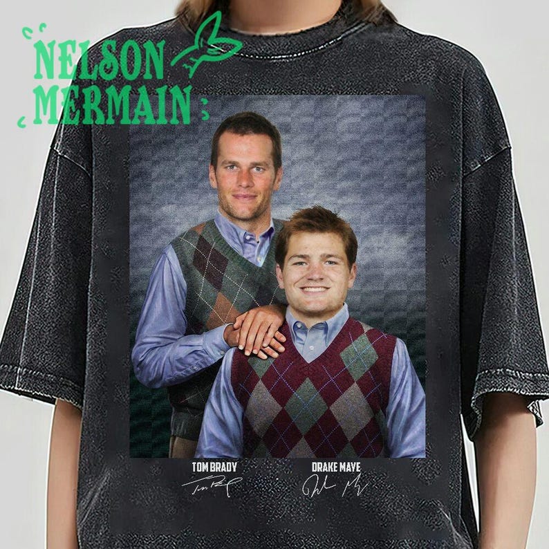 Drake Maye Tom Brady Football Vintage Comfort Color Shirt - Etsy UK