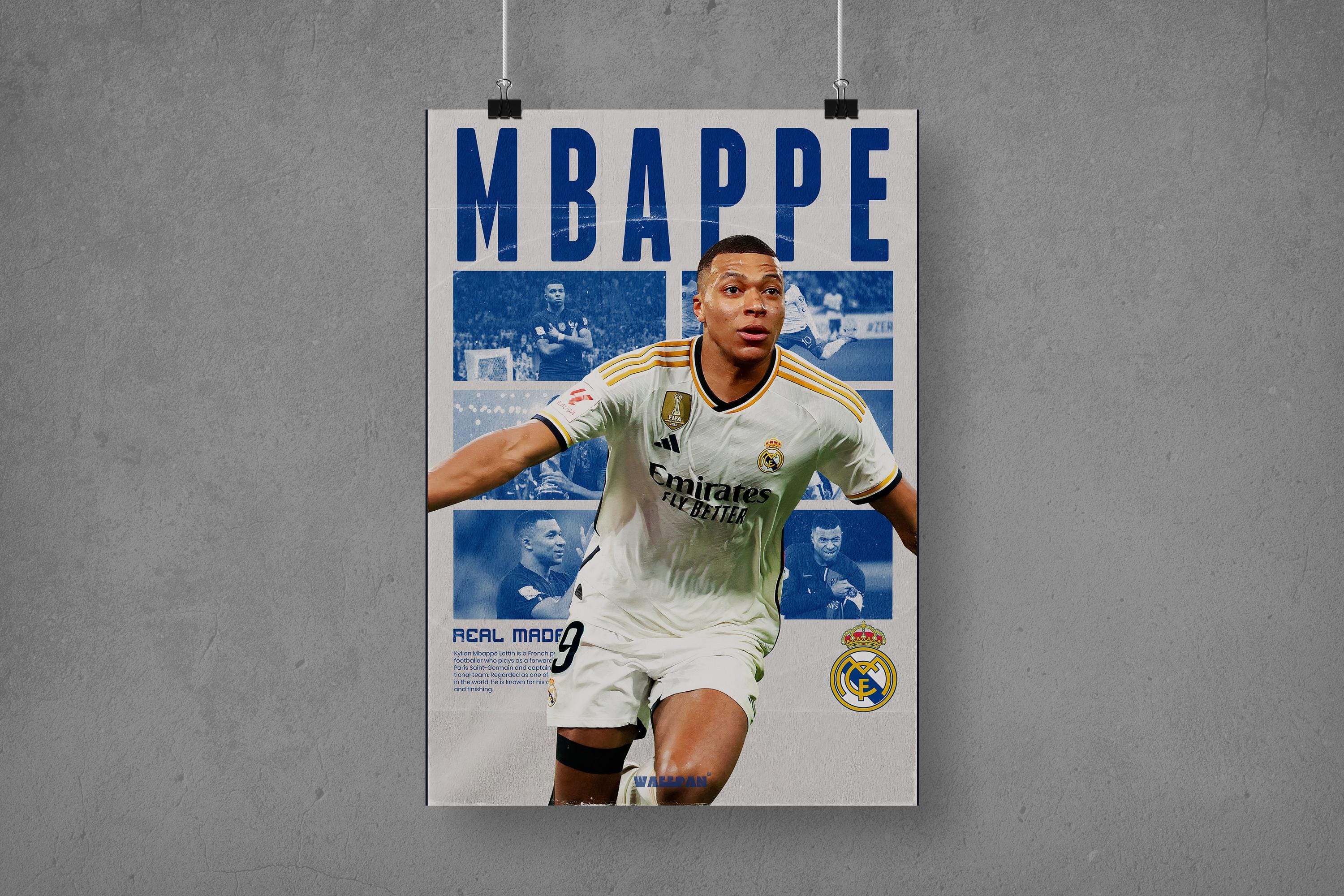 Kylian Mbappe Poster Kylian Mbappé Real Madrid Poster Fußball Poster ...