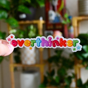 Overthinker Sticker | Rainbow Bubble Letters | Motivational Sticker ...